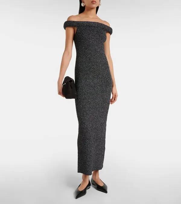 TOTEME Off-shoulder Knit Maxi Dress