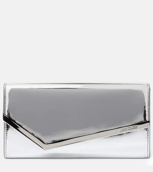 JIMMY CHOO Emmie Mirrored Clutch - Silver