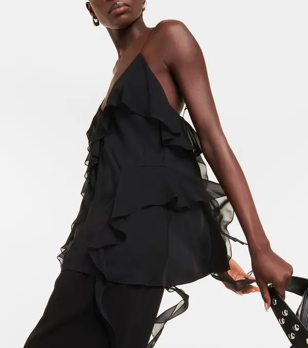 Khaite Piet Ruffled Silk Chiffon Top