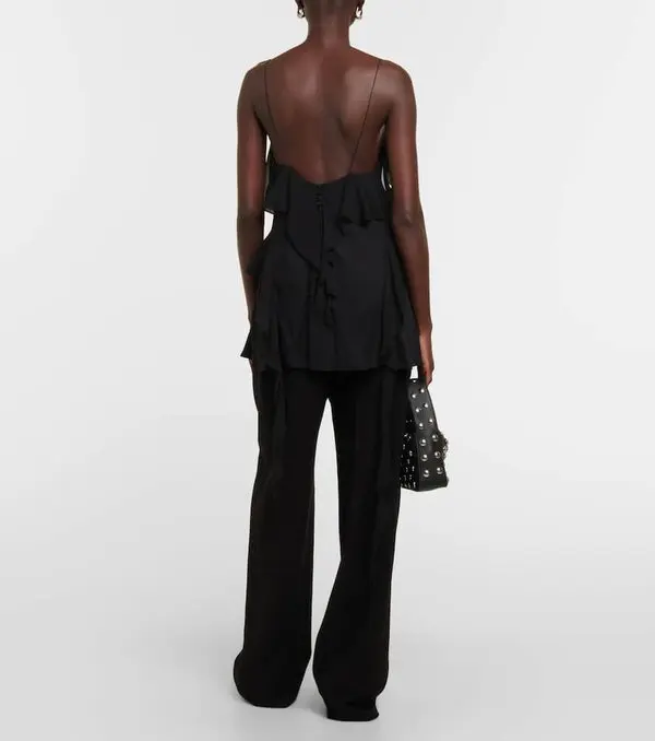 Khaite Piet Ruffled Silk Chiffon Top