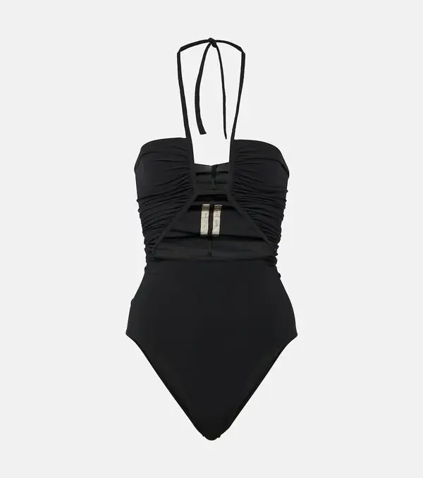 Rick Owens Halterneck Cutout Swimsuit - Black