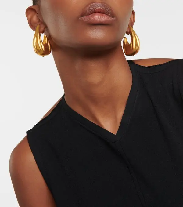 Khaite Medium Plated Hoop Earrings