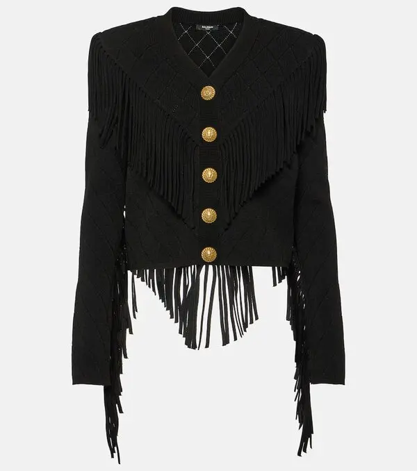 Balmain Fringed Cardigan