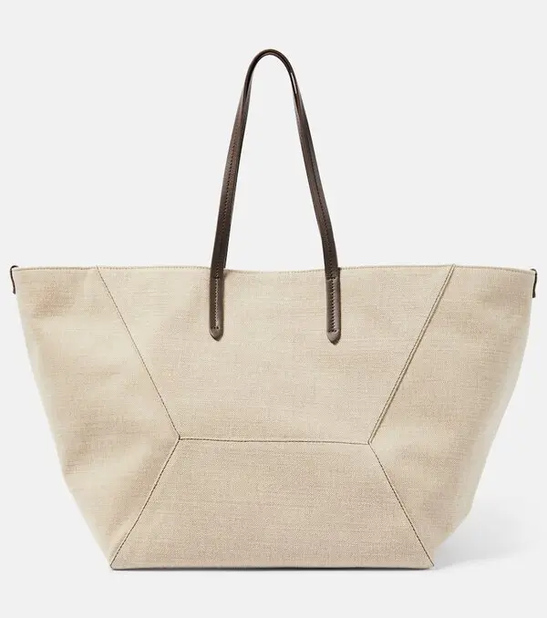 Brunello Cucinelli Large Canvas Tote - Grey