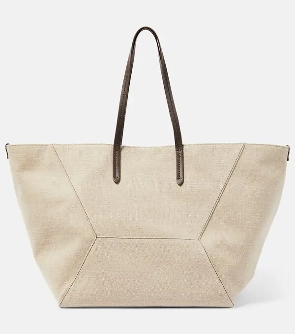 Brunello Cucinelli Large Canvas Tote - Grey