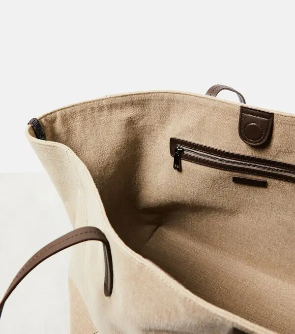 Brunello Cucinelli Large Canvas Tote - Grey