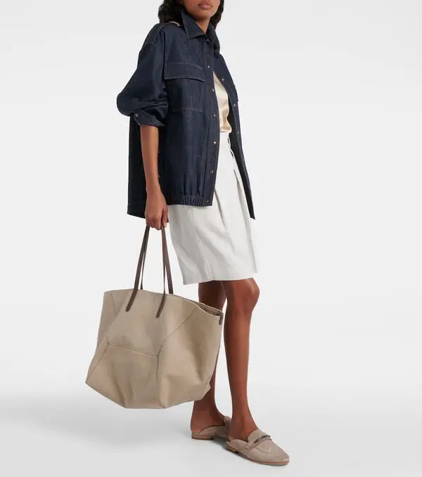 Brunello Cucinelli Large Canvas Tote - Grey