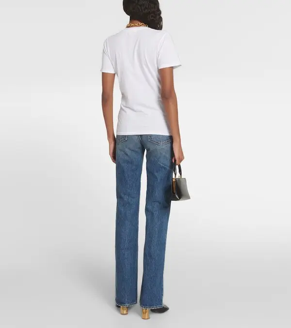NILI LOTAN Mariela Cotton Jersey T-shirt - White