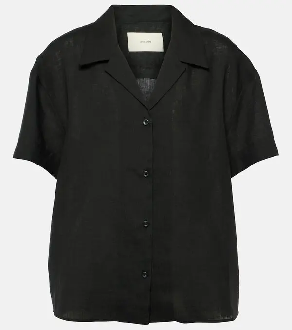 Asceno Prague Linen Shirt - Black