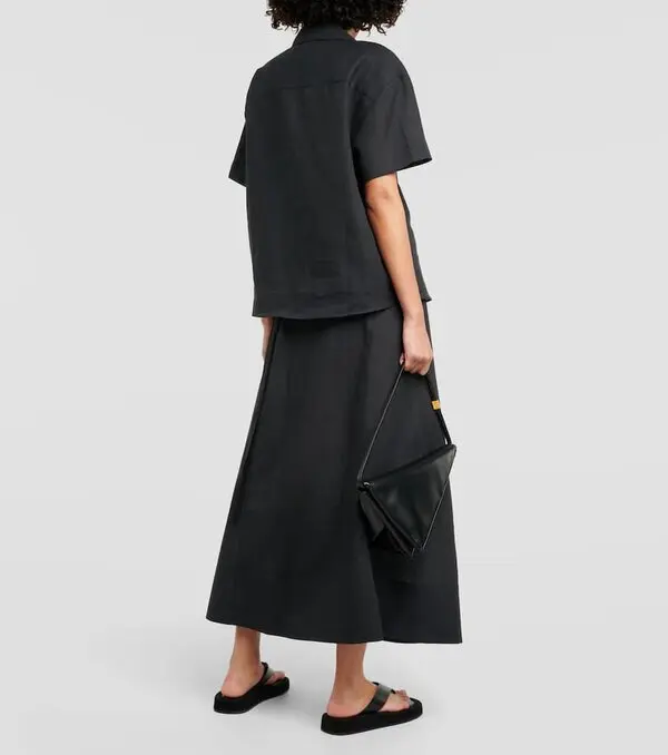 Asceno Prague Linen Shirt - Black
