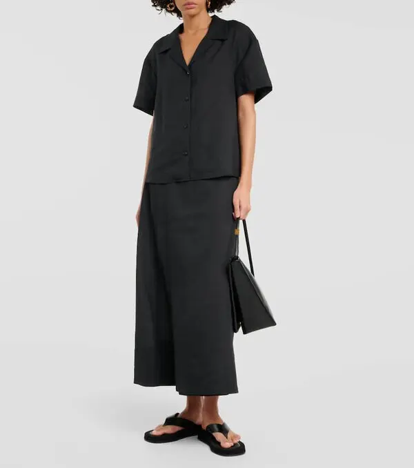 Asceno Prague Linen Shirt - Black