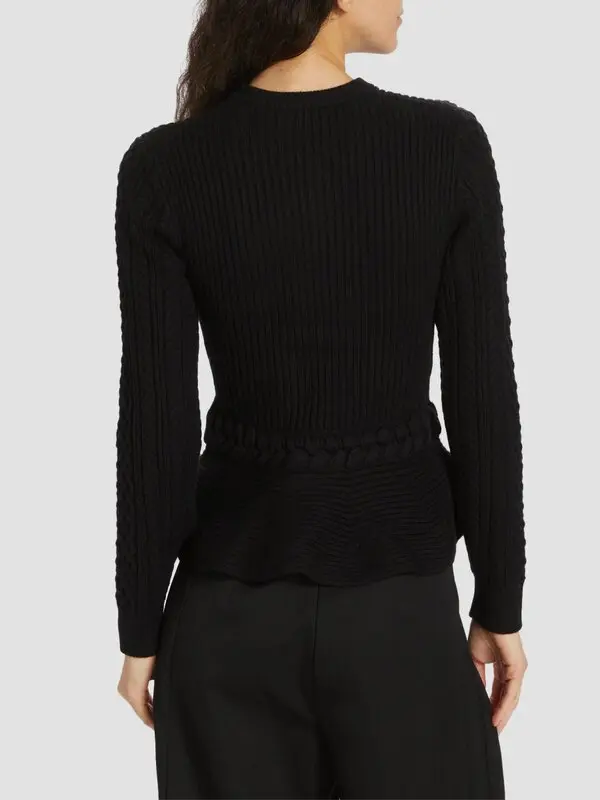 Simkhai Andi Knit Peplum Jacket - Black