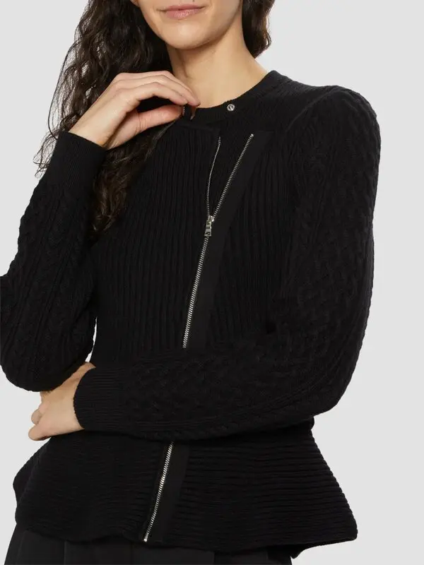 Simkhai Andi Knit Peplum Jacket - Black
