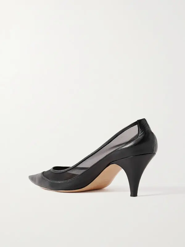 Khaite River Iconic Leather And Mesh Pumps