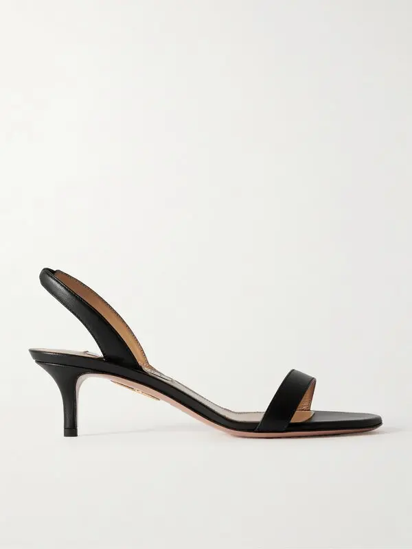 AQUAZZURA So Nude 50 Leather Slingback Sandals - Black