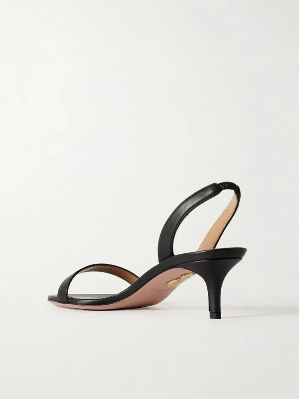 AQUAZZURA So Nude 50 Leather Slingback Sandals - Black