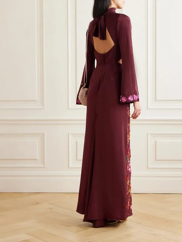 Johanna Ortiz Net Sustain Aurora MGica Sequin-Embellished Silk Maxi Dress  In Red - 40% Off | Editorialist
