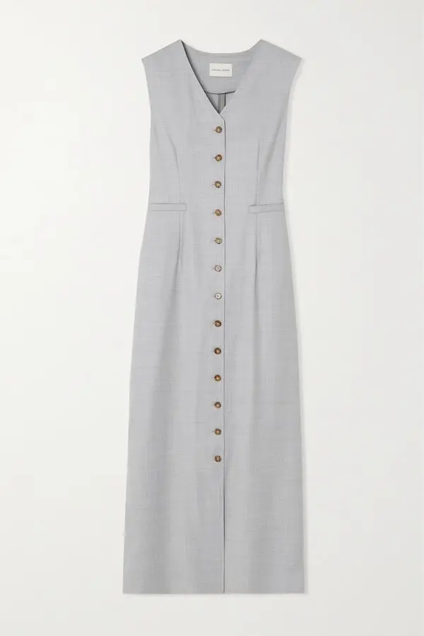 Loulou De Saison Idika Wool Midi Dress - Gray