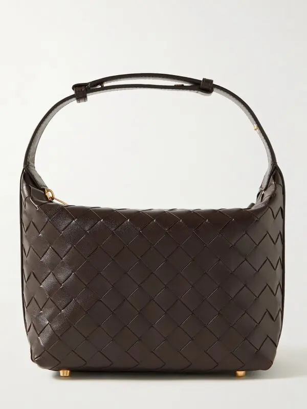 Bottega Veneta Mini Wallace Intrecciato Leather Shoulder Bag - Brown