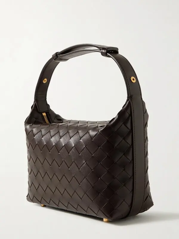 Bottega Veneta Mini Wallace Intrecciato Leather Shoulder Bag - Brown