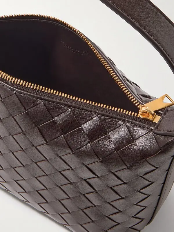 Bottega Veneta Mini Wallace Intrecciato Leather Shoulder Bag - Brown