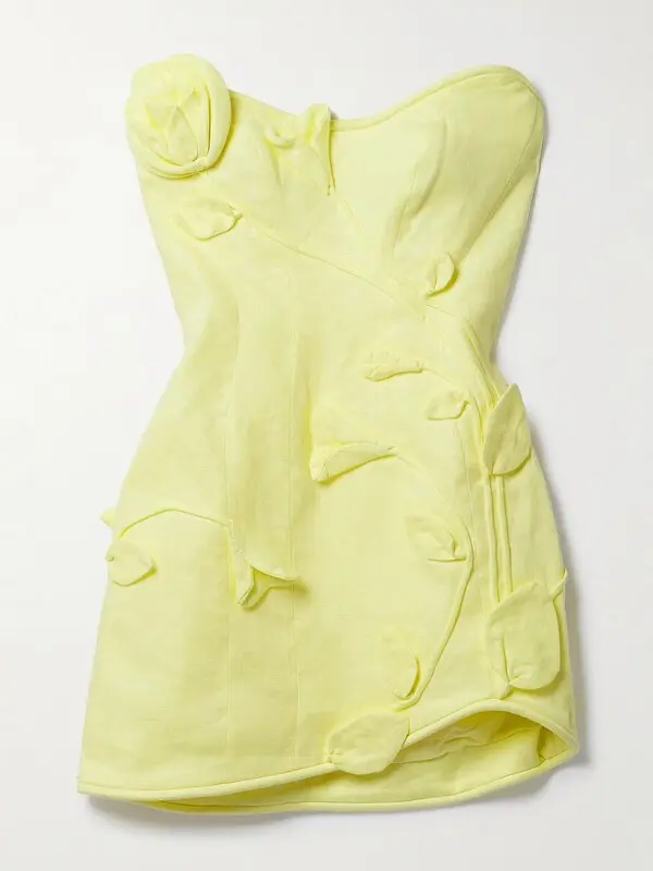 Zimmermann Matchmaker Strapless Appliquéd Mini Dress