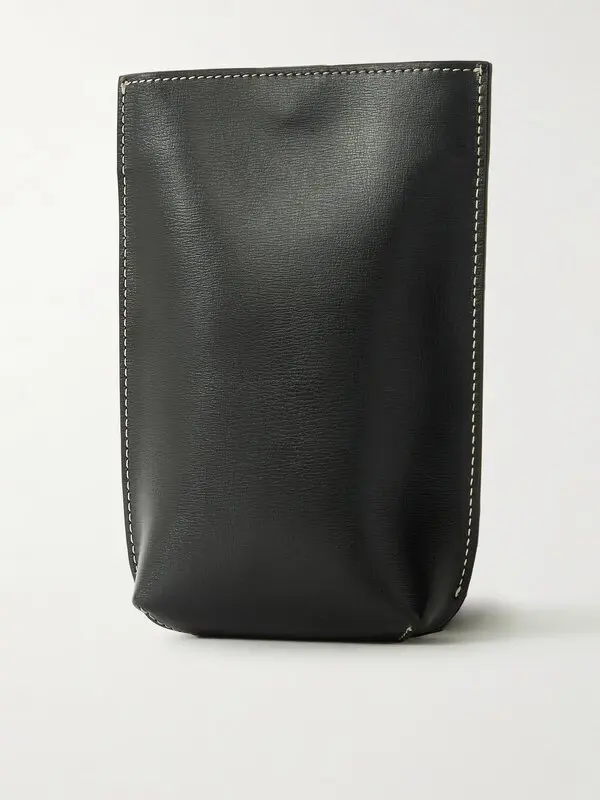GANNI Banner Small Embossed Recycled Leather-blend Shoulder Bag