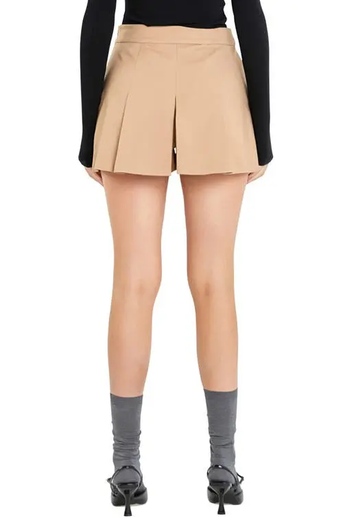 English Factory Pleated Skort - Taupe