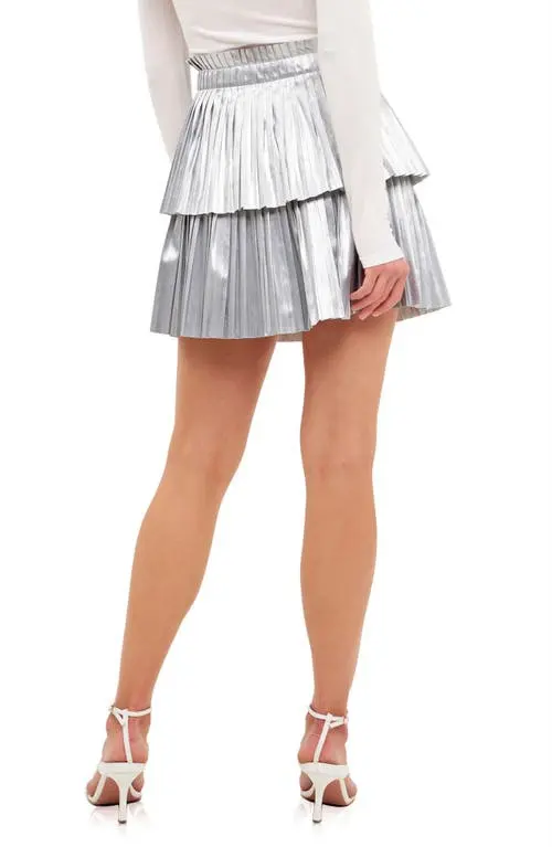 Endless Rose Pleated Faux Leather Mini Skirt