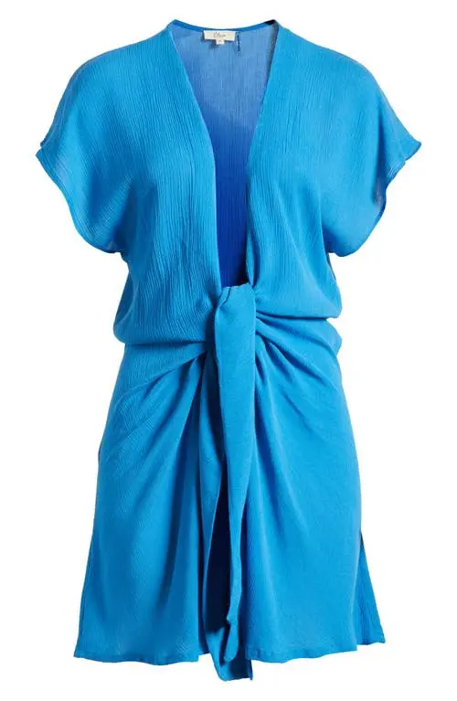 Elan Tie Front Cover-up Wrap Dress - Blue Bright