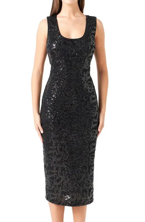 Endless Rose Sequin Lace Midi Dress