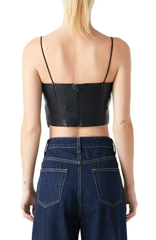 GREY LAB Faux Leather Crop Top