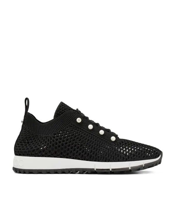 JIMMY CHOO Embellished Veles Sneakers - Black
