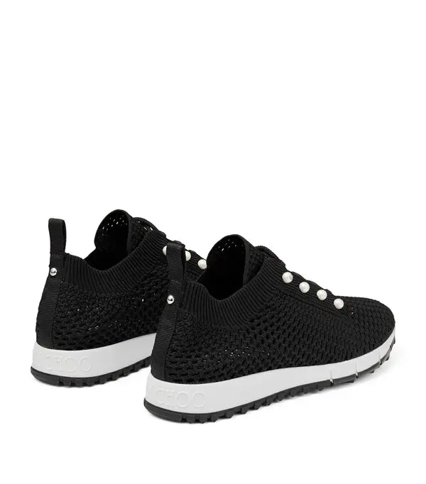 JIMMY CHOO Embellished Veles Sneakers - Black