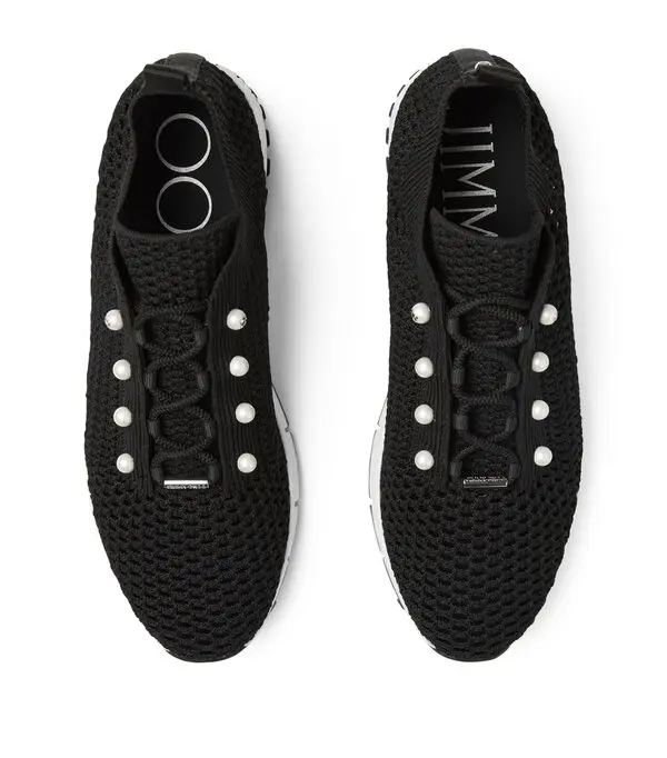 JIMMY CHOO Embellished Veles Sneakers - Black