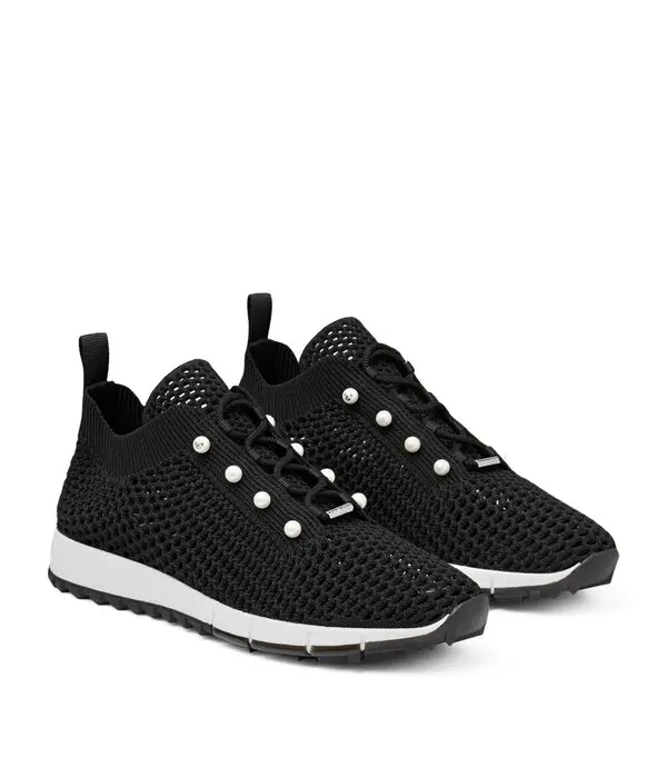 JIMMY CHOO Embellished Veles Sneakers - Black