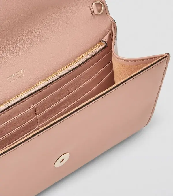 JIMMY CHOO Leather Emmie Clutch - Pink