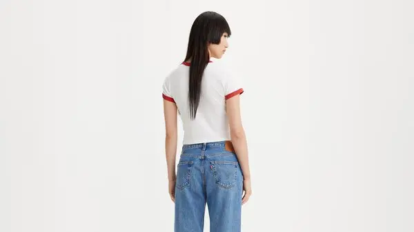 LEVI'S Graphic Logo Ringer Cropped T-shirt