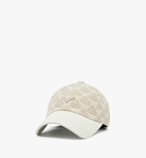 Mcm Classic Cap In Lauretos Denim Jacquard - Oatmeal