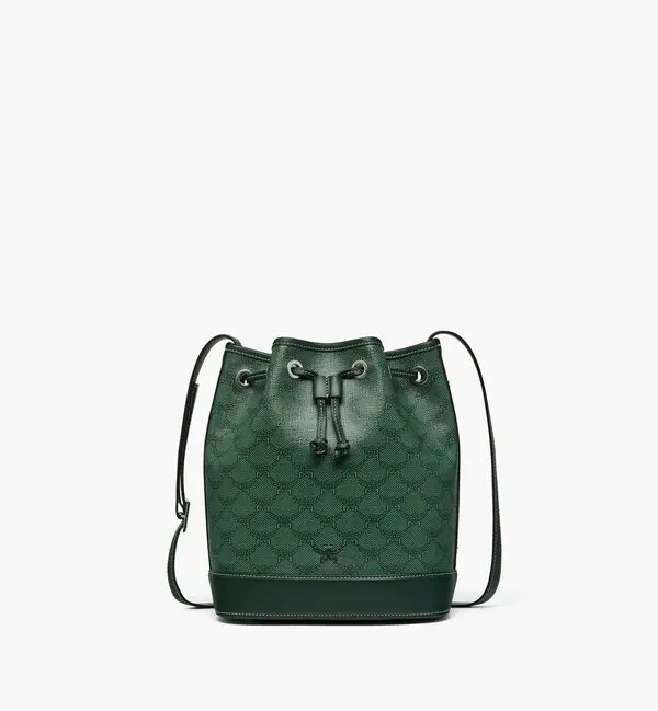 Mcm Himmel Lauretos Drawstring Bucket Bag - Forest Green