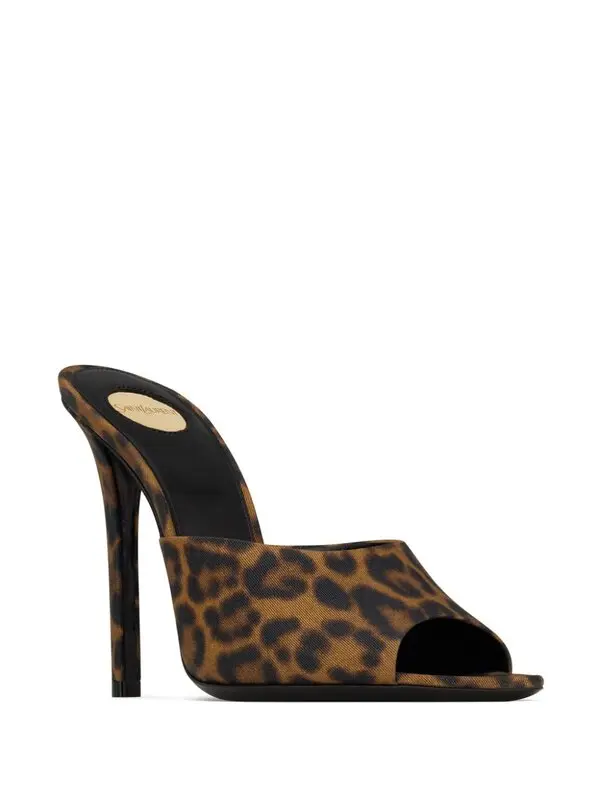 Saint Laurent Goldie 110mm Leopard-print Mules
