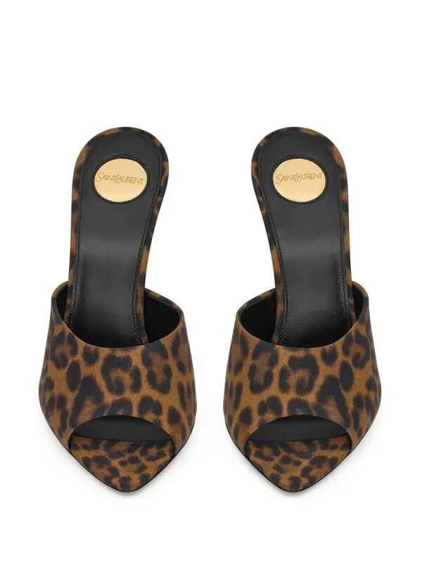 Saint Laurent Goldie 110mm Leopard-print Mules