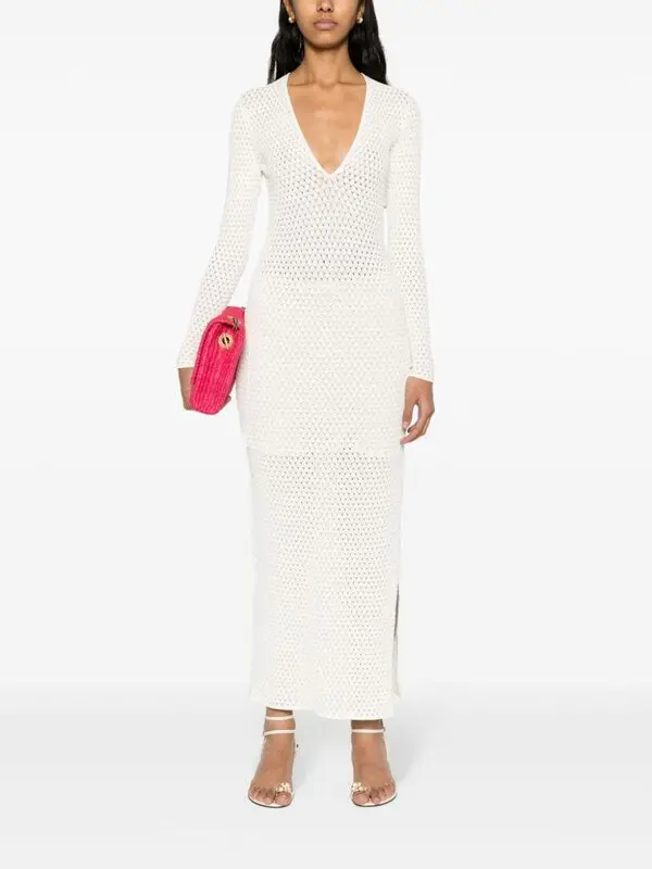TOM FORD Pointelle-knit Maxi Dress - White