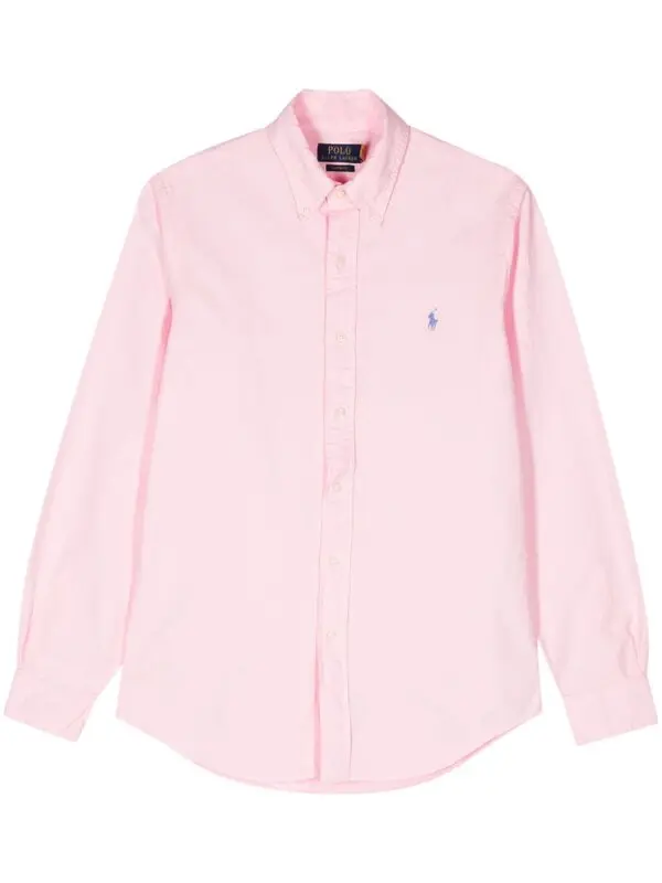 Polo Ralph Lauren Embroidered-logo Cotton Shirt - Pink
