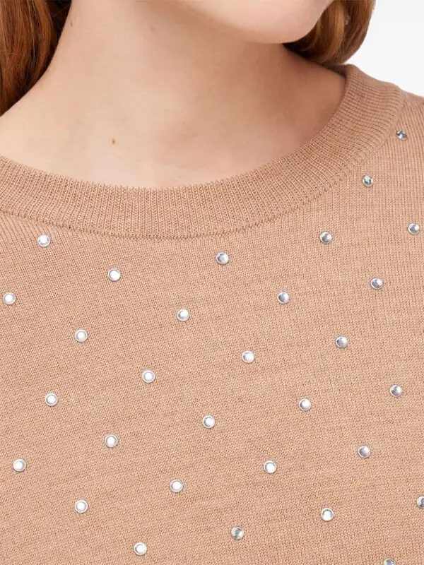 Rabanne Crystal-embellished Wool Jumper - Neutrals
