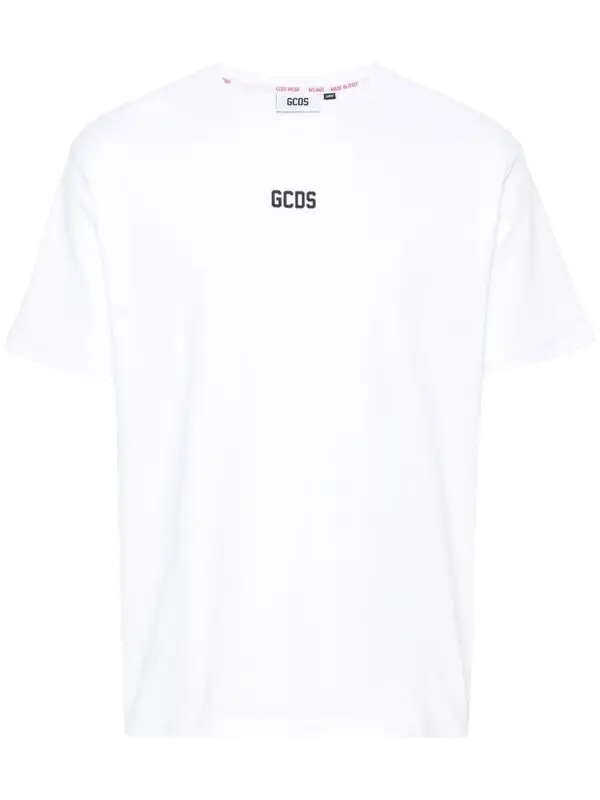 Gcds Logo-appliqqué Cotton T-shirt - White