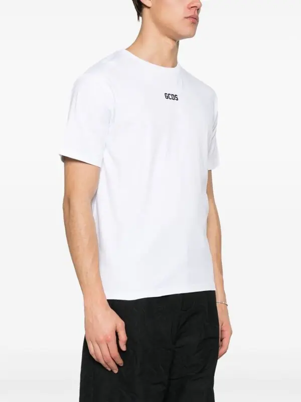 Gcds Logo-appliqqué Cotton T-shirt - White