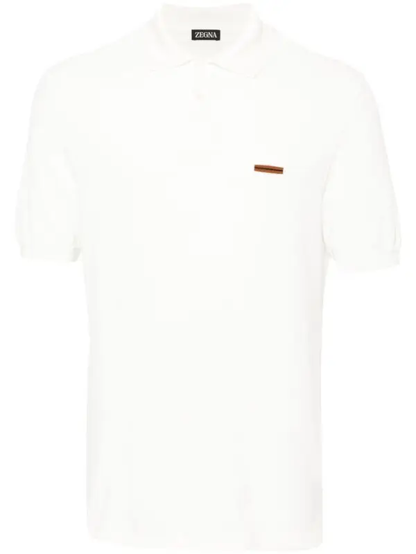 Zegna Piqué Cotton Polo Shirt - White
