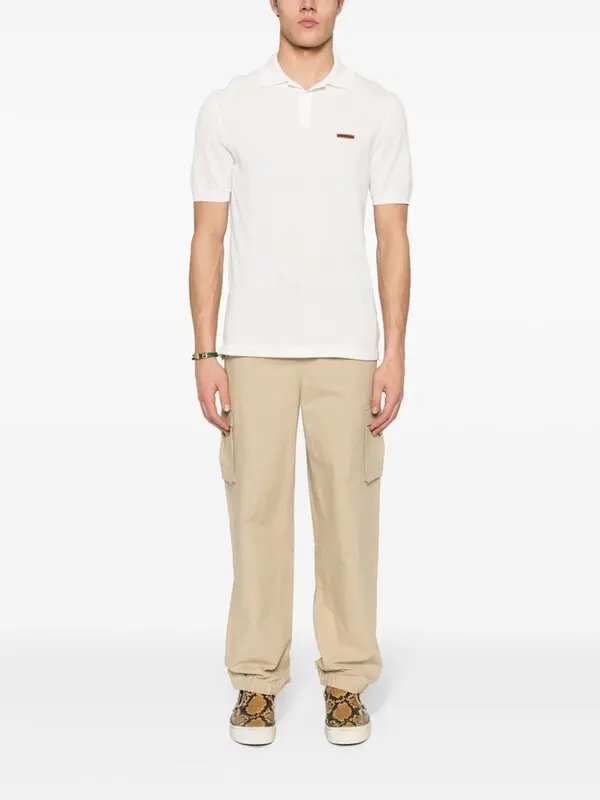 Zegna Piqué Cotton Polo Shirt - White