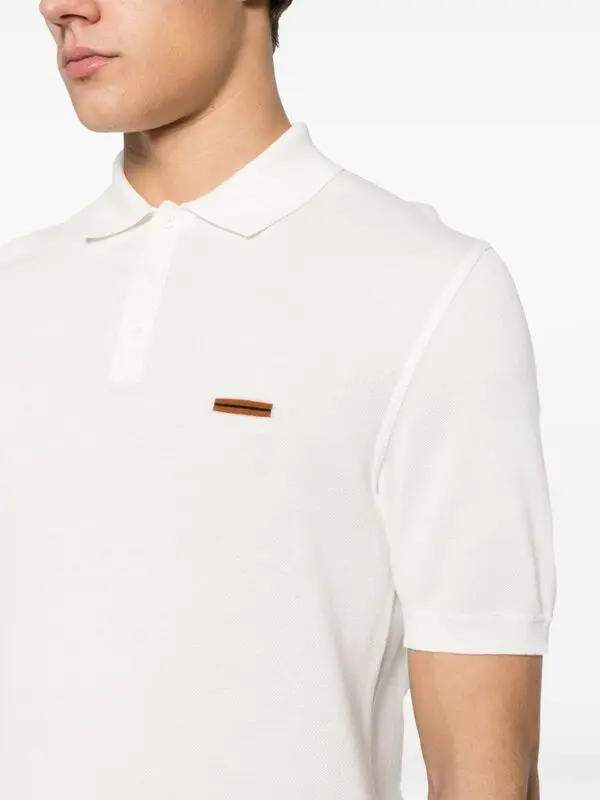 Zegna Piqué Cotton Polo Shirt - White